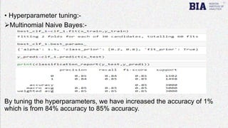 Analyzing Movie Reviews : Machine learning project | PPTX