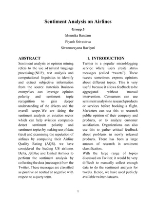 Sentiment analysis on airlines | PDF