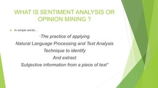 Sentiment analysis using ml | PPTX