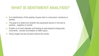 Sentiment analysis using ml | PPT