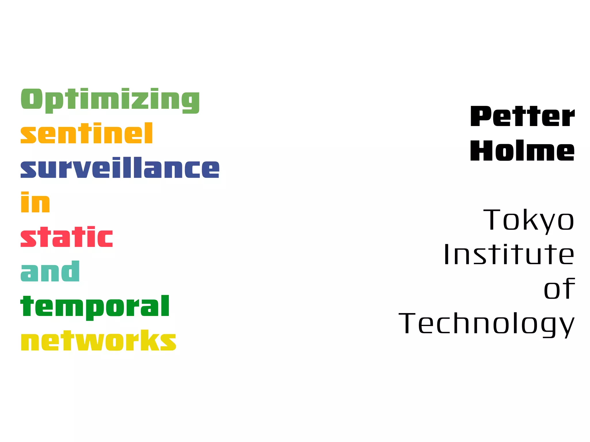 Optimizing sentinel surveillance in static and temporal networks | PDF
