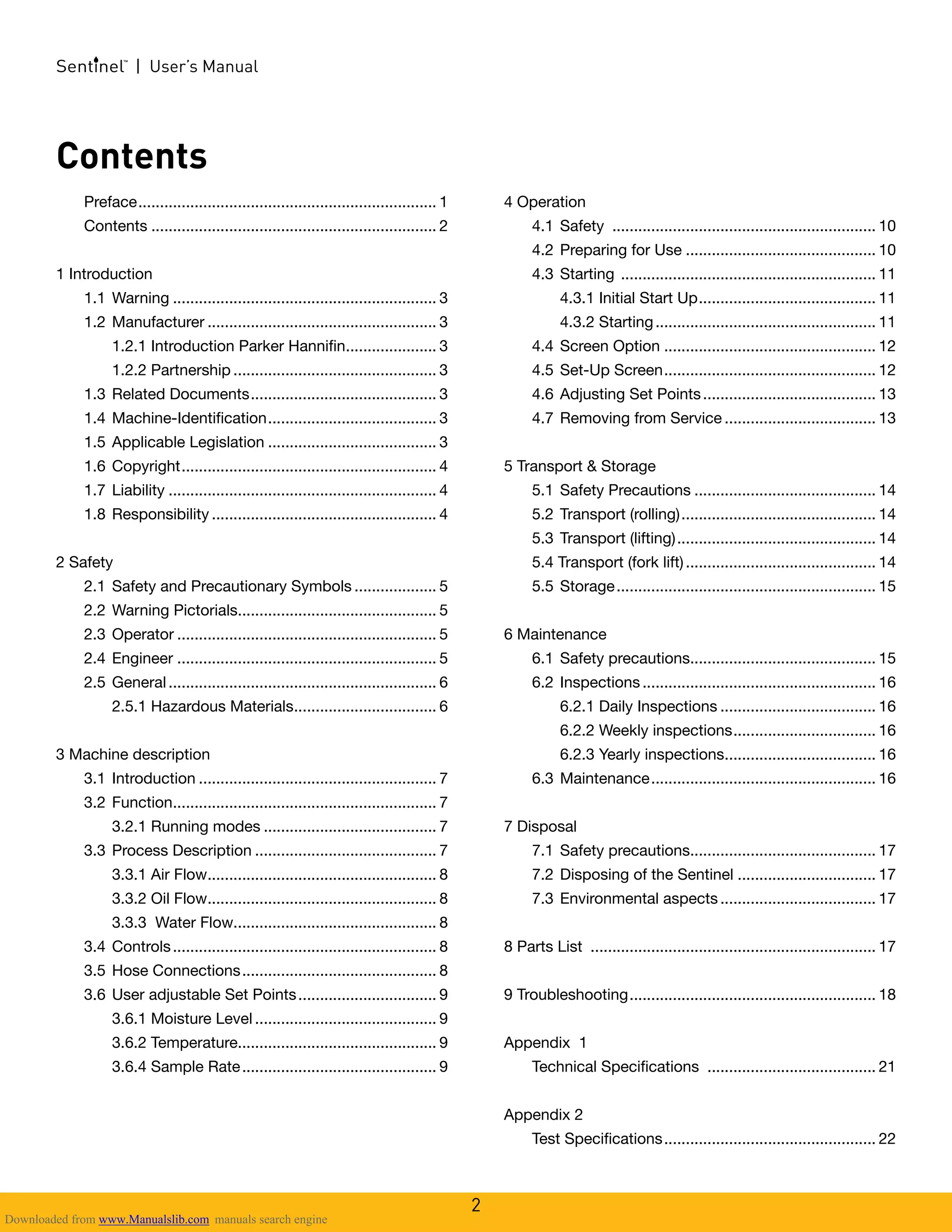 Sentinel - PARKER | PDF