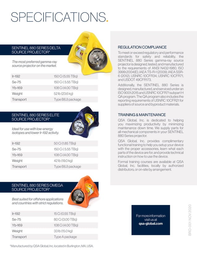 Sentinel 880-series-gamma-ray-source-projectors | PDF