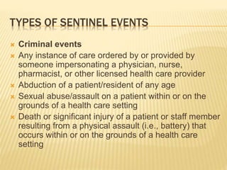 Sentinel Events | PPTX