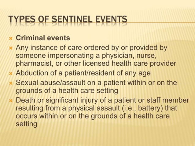 Sentinel Events | PPTX