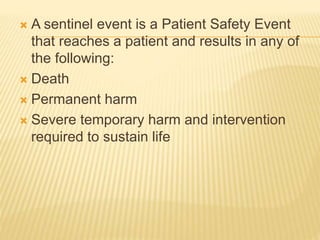 Sentinel Events | PPTX