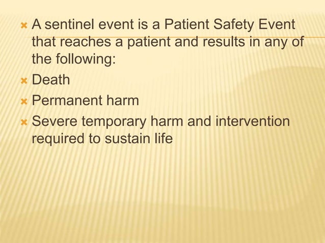 Sentinel Events | PPTX