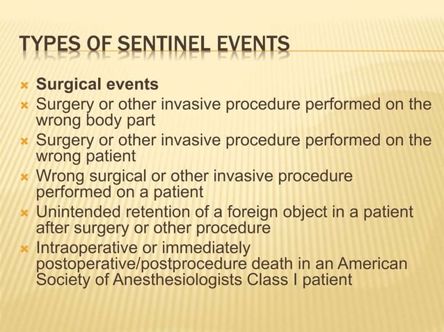 Sentinel Events | PPTX