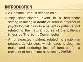 Sentinel Events | PPTX