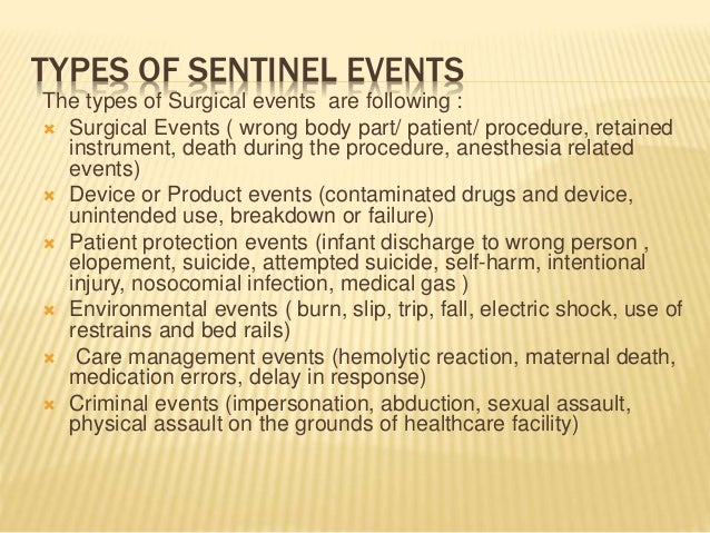 Sentinel Events