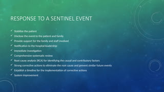 SENTINEL EVENTS IN EMERGENCY ROOM BY SACHITH | PPTX