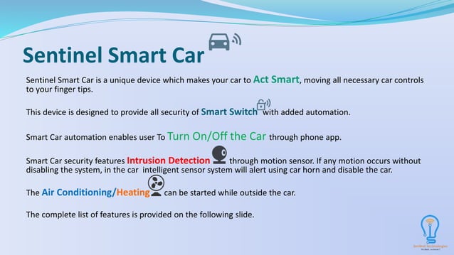 Sentinel Smart Car Devices | PPT