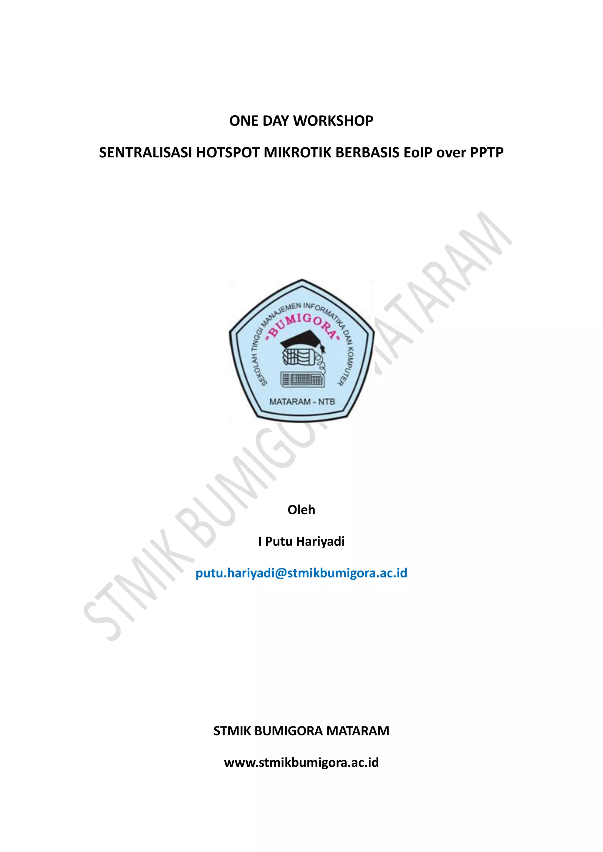 Sentralisasi Hotspot Mikrotik Berbasis EoIP over PPTP | PDF