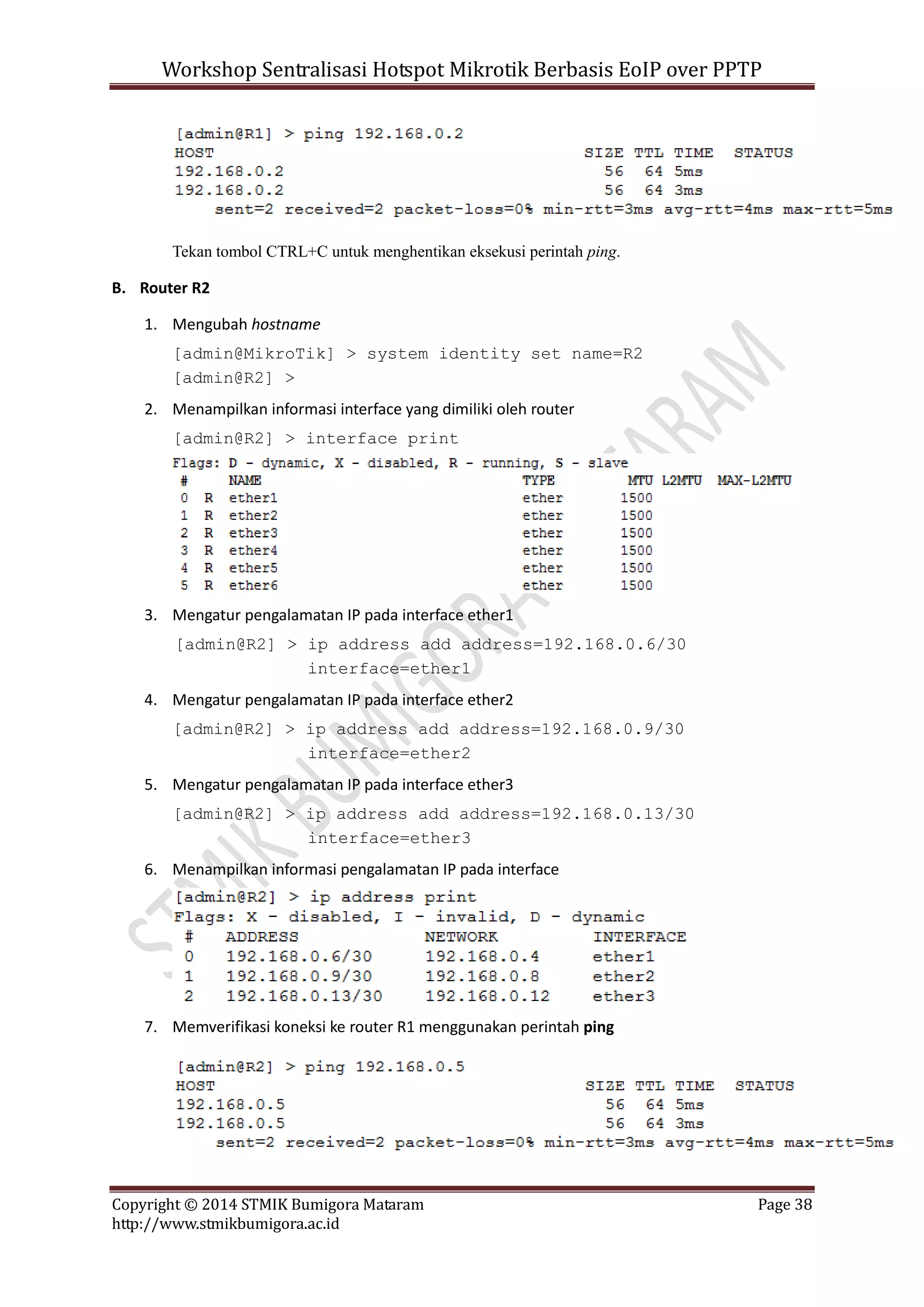 Sentralisasi Hotspot Mikrotik Berbasis EoIP over PPTP | PDF
