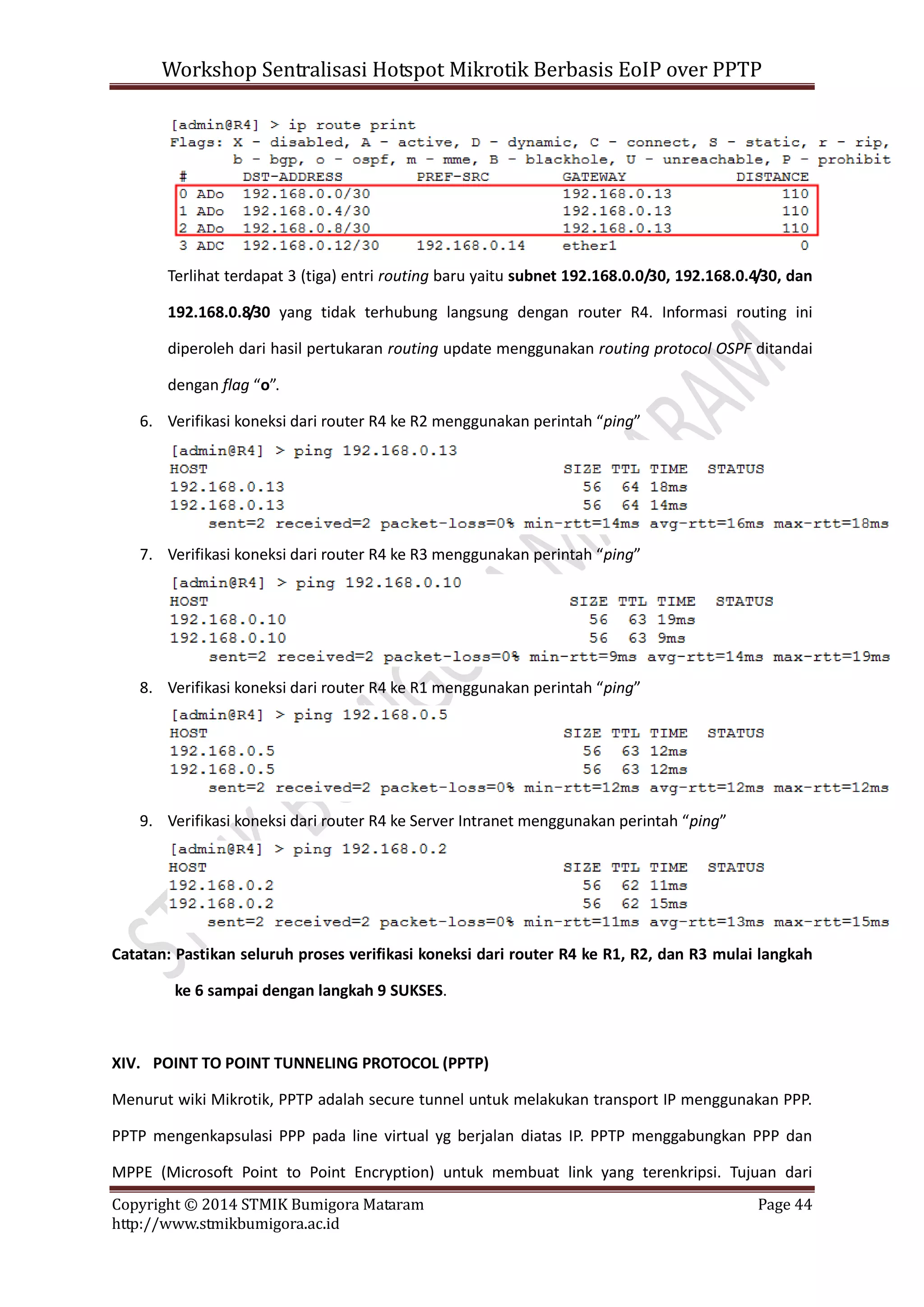 Sentralisasi Hotspot Mikrotik Berbasis EoIP over PPTP | PDF