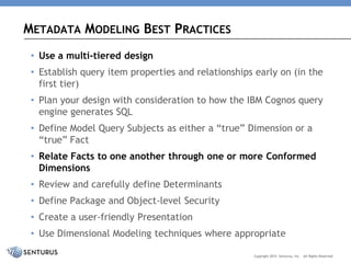 Metadata Modeling Best Practices with IBM Cognos Framework Manager | PDF
