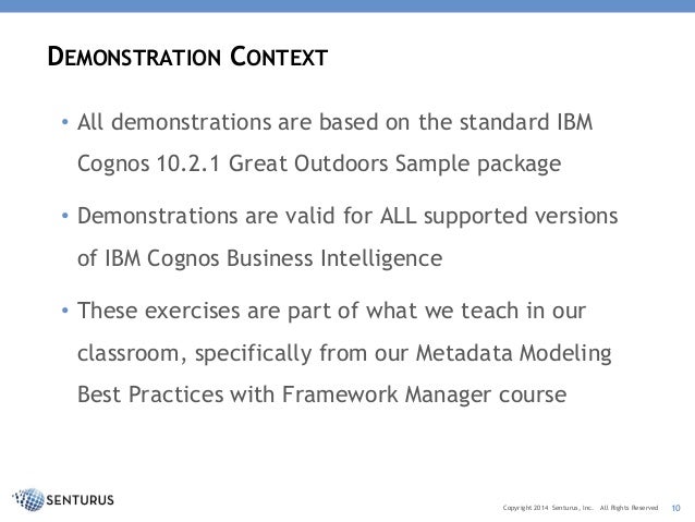 Metadata Modeling Best Practices With Ibm Cognos Framework Manager 