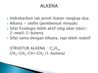 Senyawa Alkana, Alkena, Alkuna dan Keisomerannya | PPTX