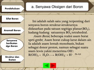 kimia anorganik "BORON" | PPTX