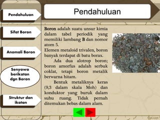 kimia anorganik "BORON" | PPTX