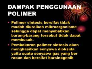 SENYAWA POLIMER KIMIA KELAS XII SMA ATAU SMK | PPT