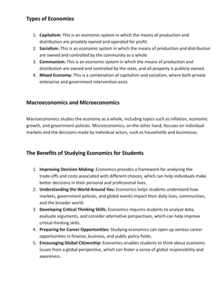 Economics for Beginners: Understanding the Basics of the Economy | PDF