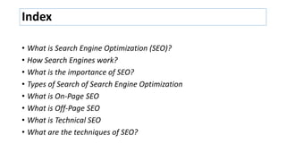 Search Engine Optimization - Guide to Basic | PPTX