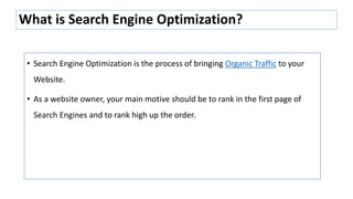 Search Engine Optimization - Guide to Basic | PPTX