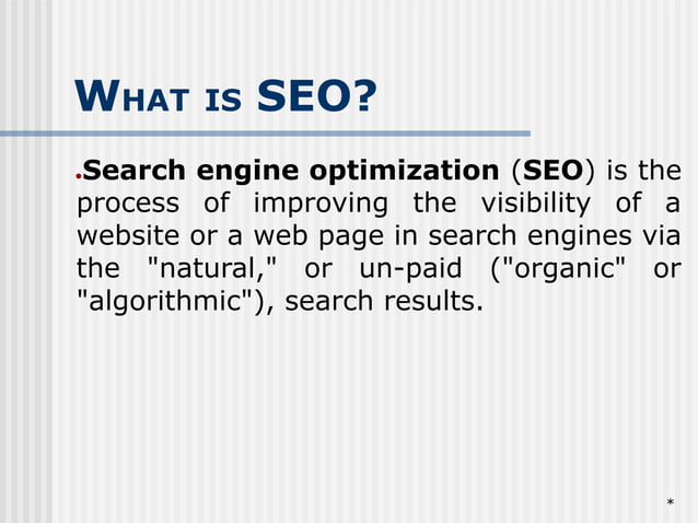 SEO presentation | PPT