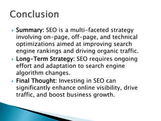 Search Engine Optimization complete intro | PPT