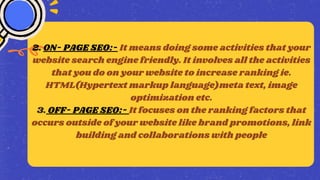 SEO Stand for SEARCH ENGINE OPTIMIZATION | PPT
