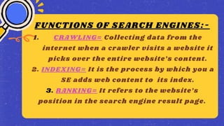 SEO Stand for SEARCH ENGINE OPTIMIZATION | PPT