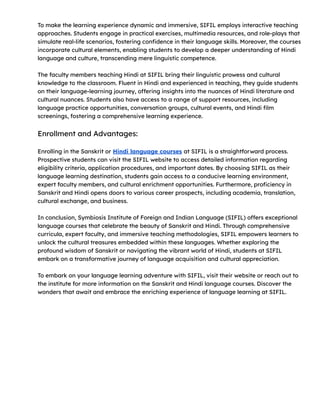 Language and Culture Unite: Discover the Magic of Sanskrit and Hindi Language Courses at a ...