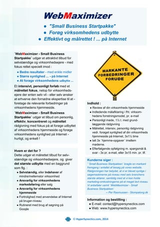 Undervisning, kursus og rådgivning vedr. søgemaskine-optimering (SEO) for virksomhedens ...