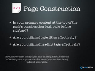 Three Pillars of SEO | PPT | Web Design and HTML | Internet