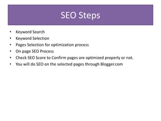 Seo process step by step | PPT