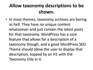 SEO - Wordpress Themes | PPTX | Web Design and HTML | Internet