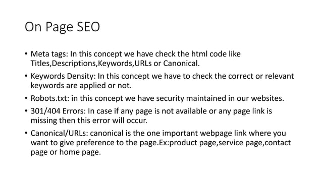 Types of seo | PPT | Free Download