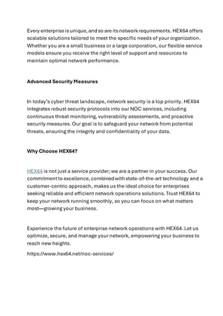 HEX64: Revolutionizing Enterprise Network Operations | PDF