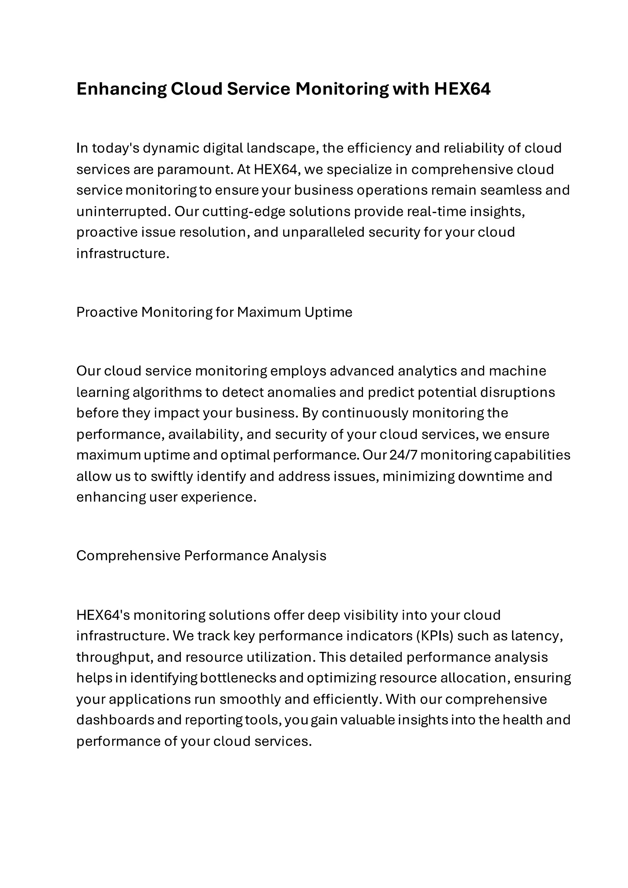 Enhancing Cloud Service Monitoring with HEX64 | PDF | Cloud Computing ...