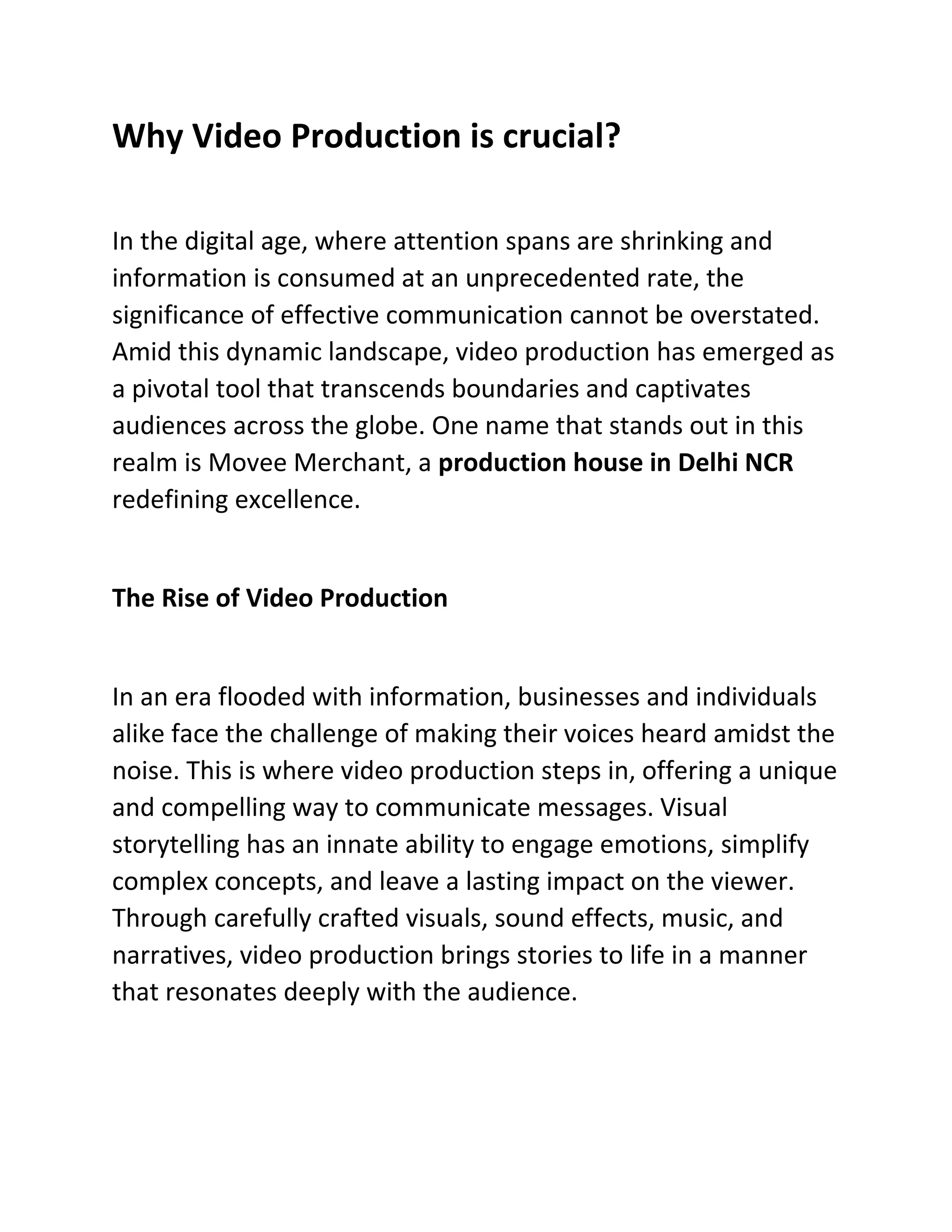 Production House in Delhi NCR | DOCX