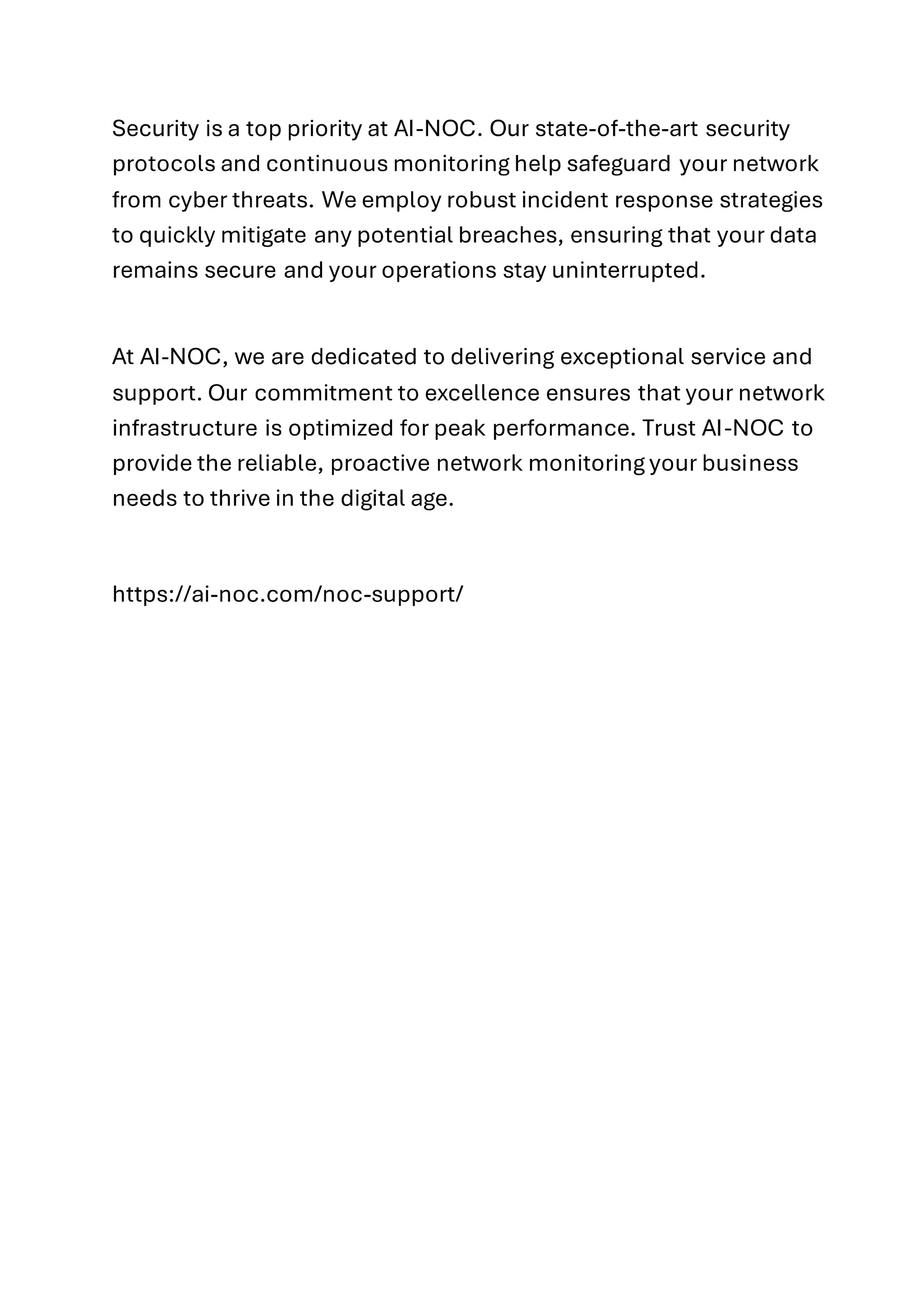 Ai Noc Premier Network Operations Center Monitoring Pdf Computer