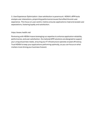 Optimizing IT Operations with HEX64’s Application Performance ...