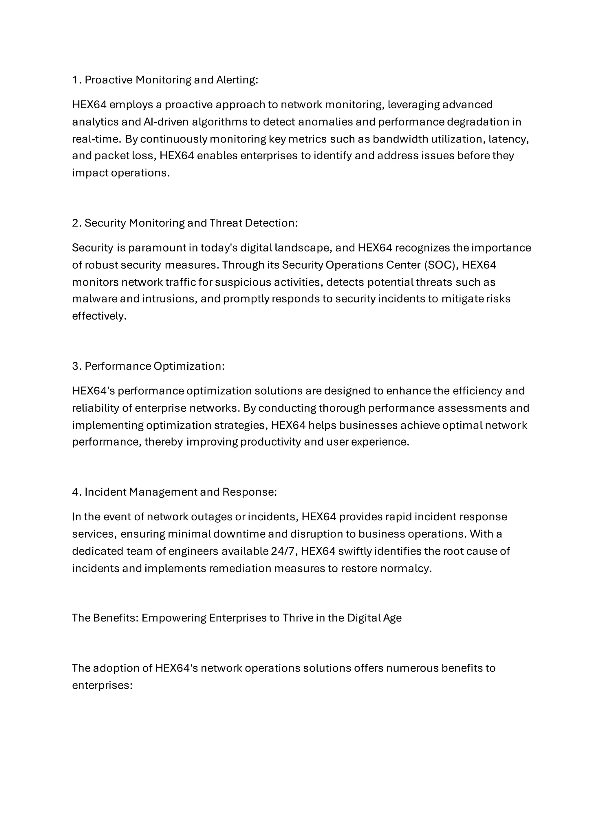 Revolutionizing Enterprise Network Operations: A HEX64 Perspective | PDF