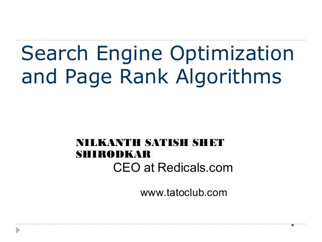 Seo and page rank algorithm