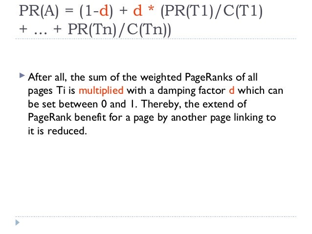 Seo and page rank algorithm