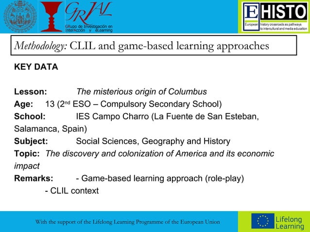 Game-based learning experiences within a History CLIL classroom: a case study | PPT