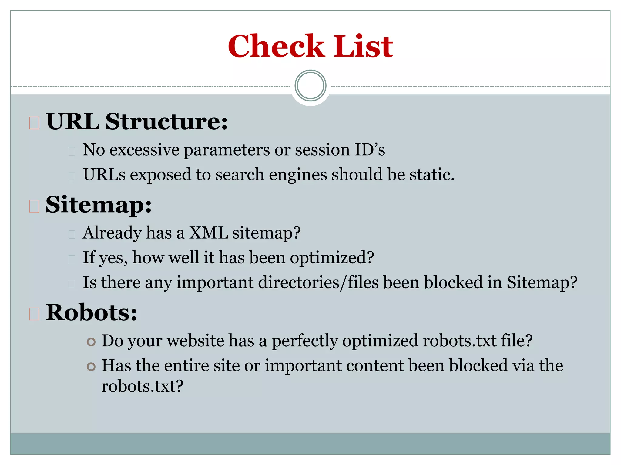 SEO Audit - Complete Checklist | PPTX