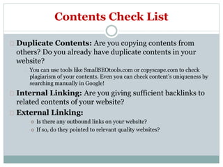 SEO Audit - Complete Checklist | PPTX