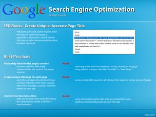 Search Engine Optimization Starter Guide | PPT | Internet for Beginners ...